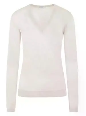 Brunello Cucinelli Cashmere-blend V-neck Jumper - Neutrals