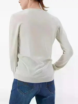 Brunello Cucinelli Cashmere-blend V-neck Jumper - Neutrals