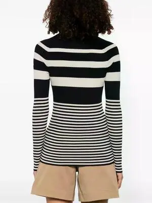 Moncler Striped Wool Sweater - Neutrals