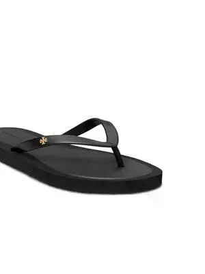 Tory Burch Kira Flip Flops With Logo Detail - Black