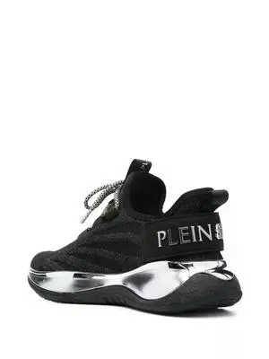 PLEIN SPORT Metallic-logo Sneakers - Black
