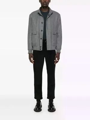 FAY Wool Bomber Jacket - Grey