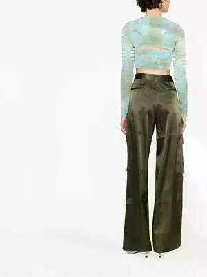Off-White Double Tie-dye Cut-out Top