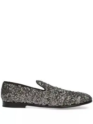 Dolce & Gabbana Silver Tone Loafers For Men