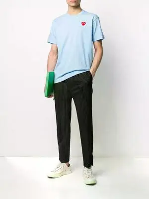 Play Comme Des Garcon Little Red Heart Logo T-shirt - Blue