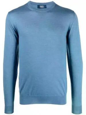 Fedeli Crew Neck Jumper - Blue