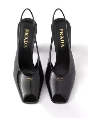 Prada 85mm Leather Slingback Pumps