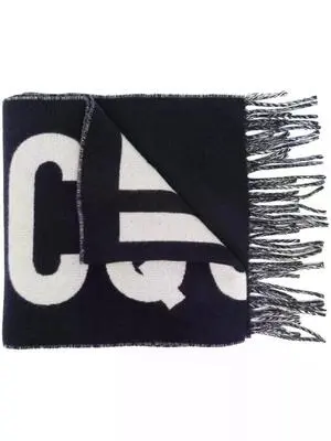 Jacquemus Logo-intarsia Scarf - Blue