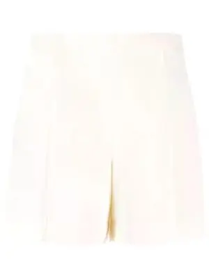 Vince High-waisted Pressed-crease Shorts - Neutrals