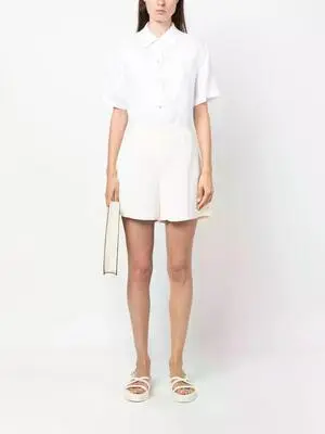 Vince High-waisted Pressed-crease Shorts