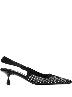 JIMMY CHOO Amel 50mm Crystal-embellished Slingback Pumps