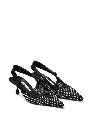 JIMMY CHOO Amel 50mm Crystal-embellished Slingback Pumps