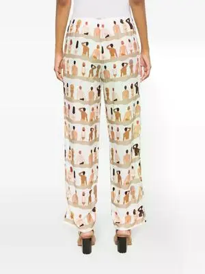 AMIR SLAMA Swimmer-print Straight-leg Trousers