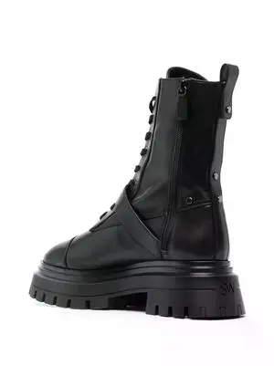 STUART WEITZMAN Maverick Bedford Moto Leather Boots