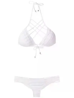 AMIR SLAMA Lattice-strap Bikini Set - White