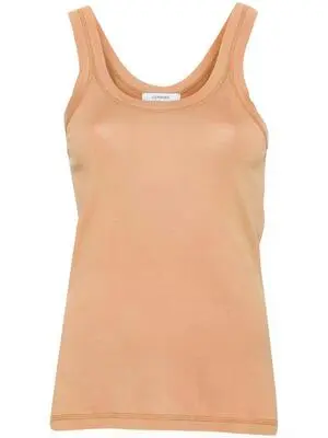 LEMAIRE Ribbed Cotton Top - Brown