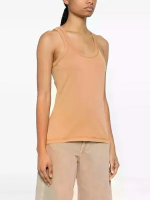 LEMAIRE Ribbed Cotton Top - Brown