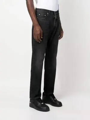 Off-White Arr Tab Logo-patch Tapered Jeans