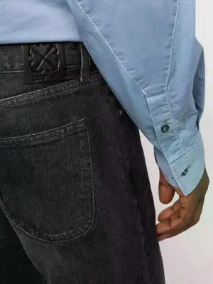 Off-White Arr Tab Logo-patch Tapered Jeans