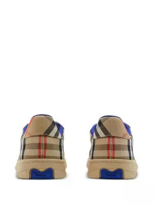 Burberry Checked Canvas Lace-up Sneakers - Neutrals
