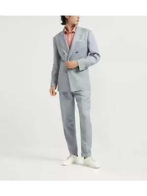 Brunello Cucinelli Double-breasted Linen Blazer
