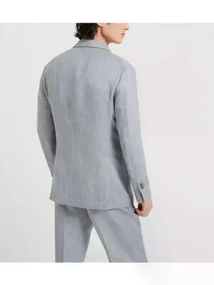 Brunello Cucinelli Double-breasted Linen Blazer