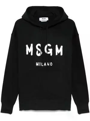 MSGM Logo-print Hoodie - Black