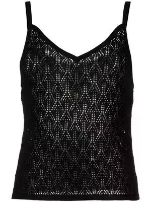 BARRIE Pointelle-knit Cashmere Top
