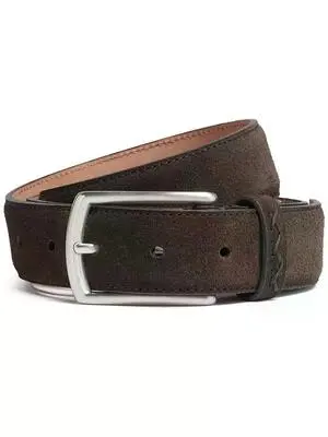 Zegna Suede Buckle Belt - Brown