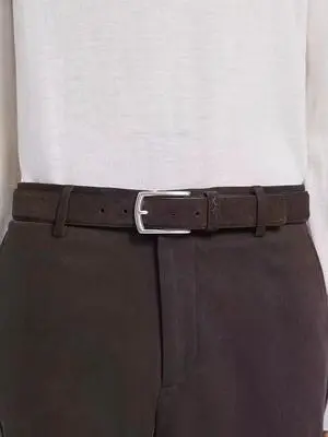 Zegna Suede Buckle Belt - Brown