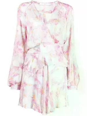 IRO PARIS Floral-print Dress With Asymmetric Design - Pink