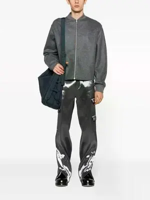 JIL SANDER Zip-up Wool Bomber Jacket