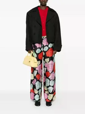 Marni Floral-print Trousers - Black