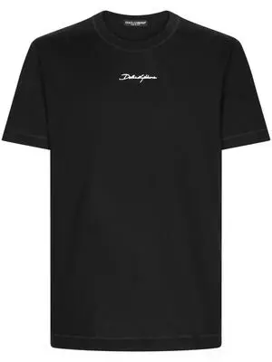 Dolce & Gabbana Embroidered-patch Cotton T-shirt - Black