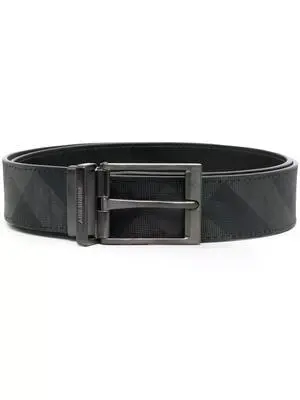 Burberry Reversible Check-print Belt - Grey