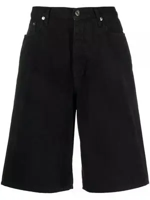 Off-White Logo-patch Wide-leg Denim Shorts