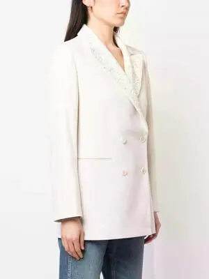 Rodebjer Double-breasted Crochet Blazer