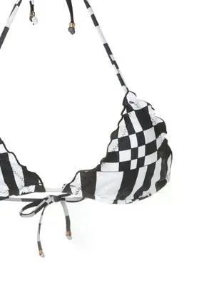 AMIR SLAMA Geometric-print Triangle Bikini