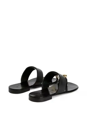 GIUSEPPE ZANOTTI Norbert Leather Toe-loop Sandals - Black