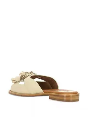Hereu Leather Flat Sandals - Neutrals