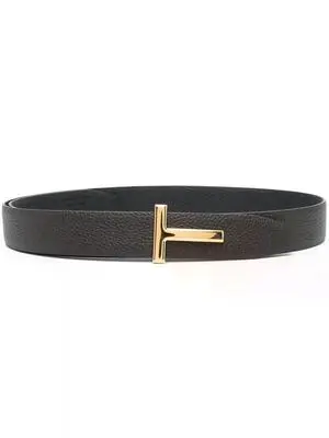 TOM FORD T-plaque Leather Belt - Brown