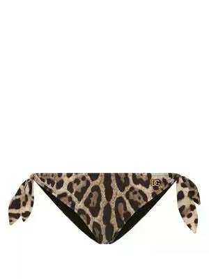 Dolce & Gabbana Leopard-print Bikini Bottom - Brown