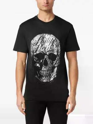 Philipp Plein Skull Coursive-embellished T-shirt
