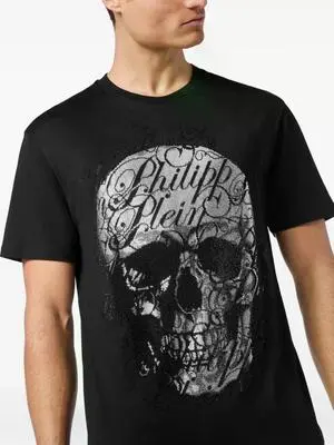 Philipp Plein Skull Coursive-embellished T-shirt