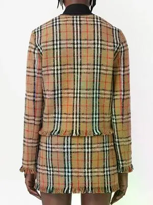 Burberry Vintage-check Bouclé Collarless Jacket