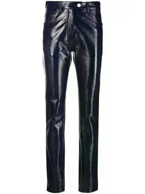 COURREGES Straight-leg Vinyl Trousers - Blue