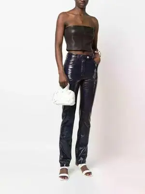 COURREGES Straight-leg Vinyl Trousers - Blue