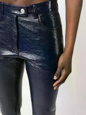 COURREGES Straight-leg Vinyl Trousers - Blue