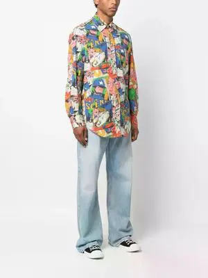 ERL Printed Short-sleeved Shirt - Blue