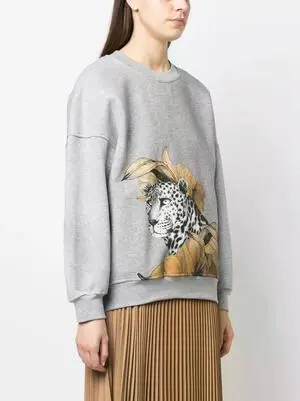 IOANA CIOLACU Graphic Print Crew Neck Sweatshirt - Grey